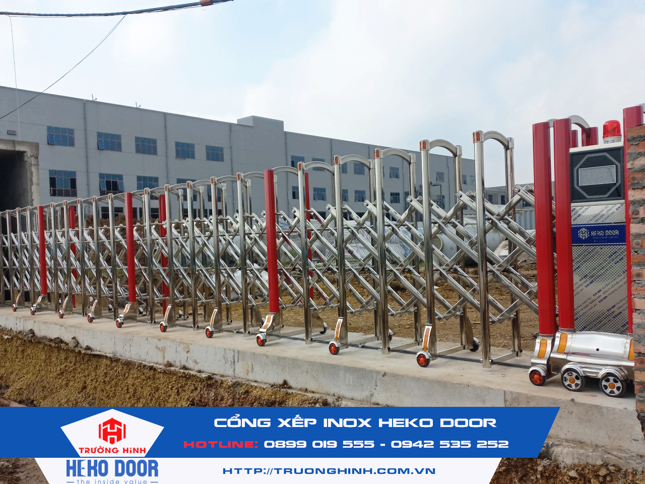 Cổng điện Inox 304 năm 2024 - Công ty CP Cơ khí Xây dựng Trường Hinh